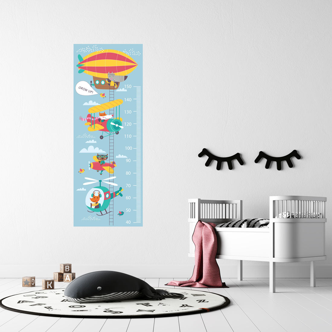Boys Growth Chart Ruler Wall Decal Transport, Boys Height Chart Wall ...