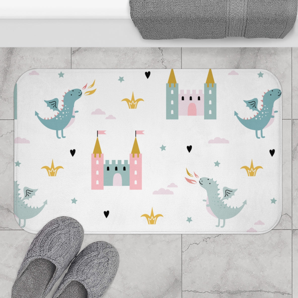 Girls Bath Mat Princess Fairy Tale, Girls Shower Mat, Girls Bath Rug ...